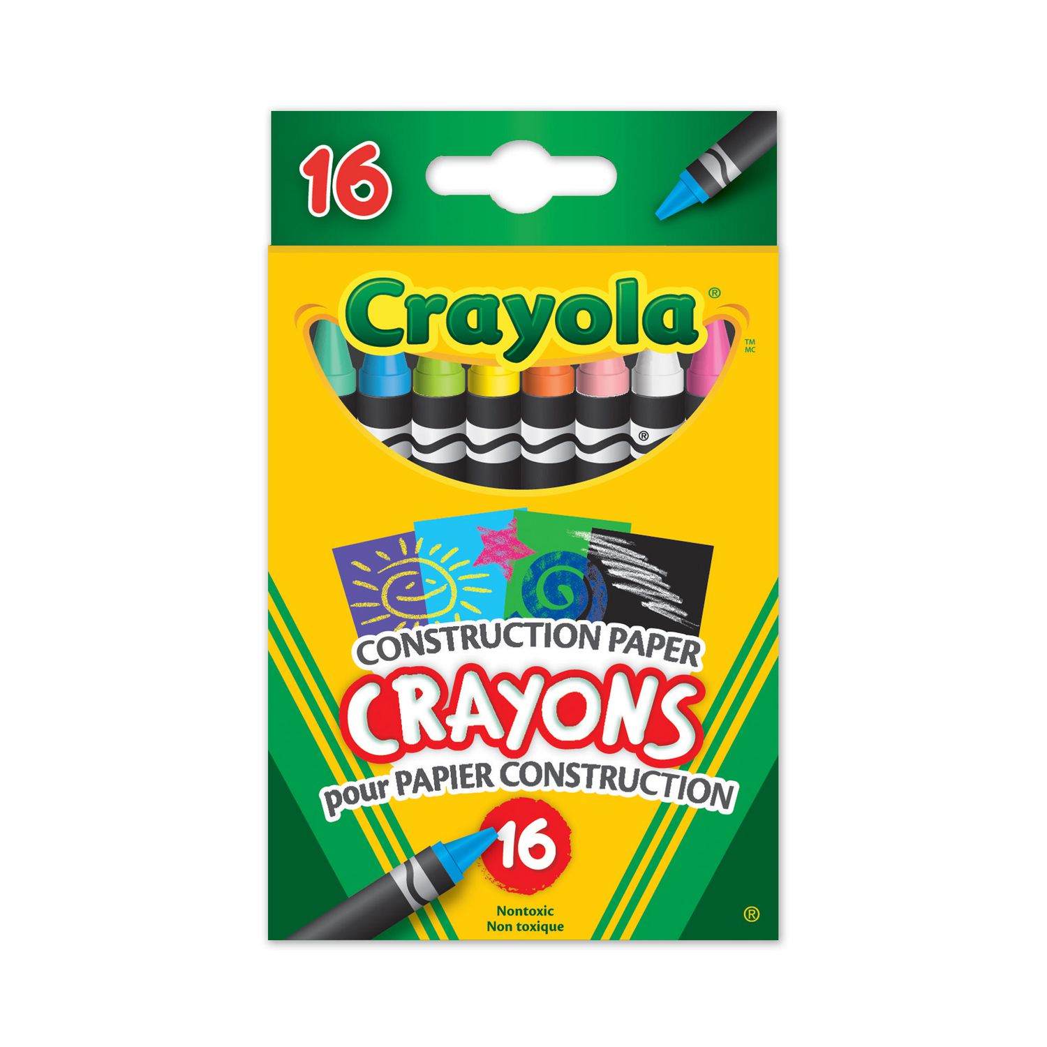 CRAYOLA 16 CRAYONS POUR PAPIER CONSTRUCTION - BRICOLAGE / Dessin ...