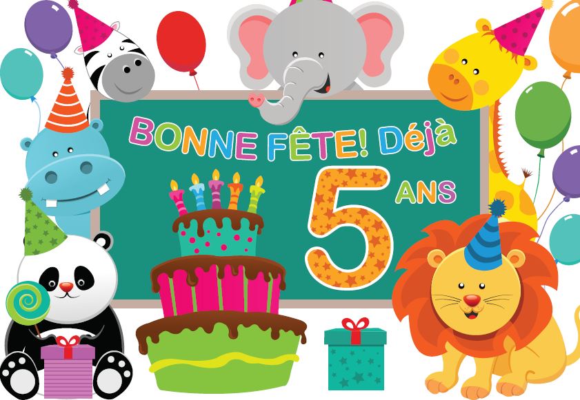5 ANS - BONNE FÊTE! DÉJÀ 5 ANS - DE MILLBROOK - FÊTES / Cartes de fête ...
