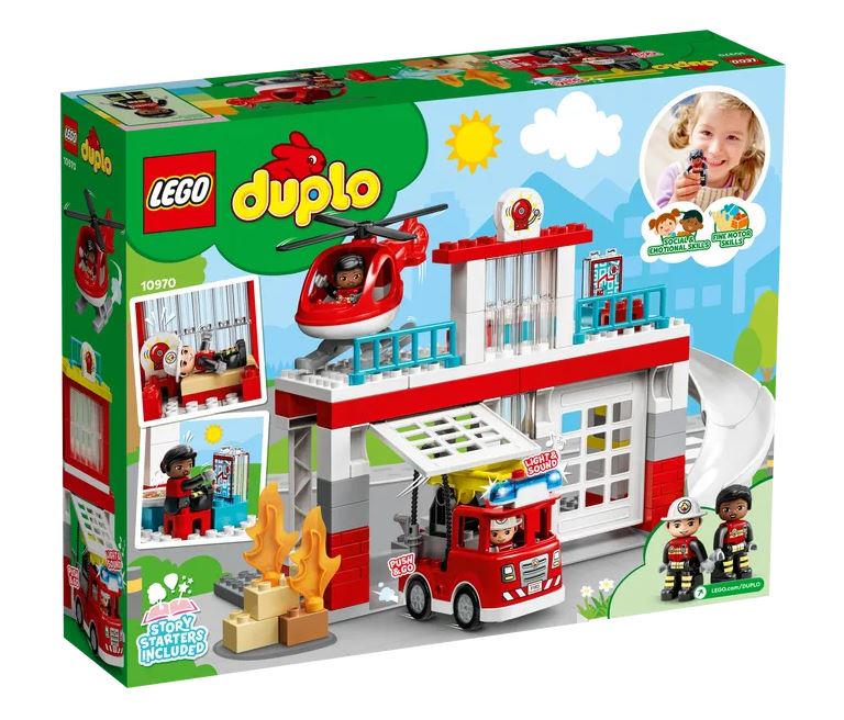 LEGO DUPLO - LA CASERNE ET L'HÉLICOPTÈRE DES POMPIERS #10970 - LEGO / Duplo