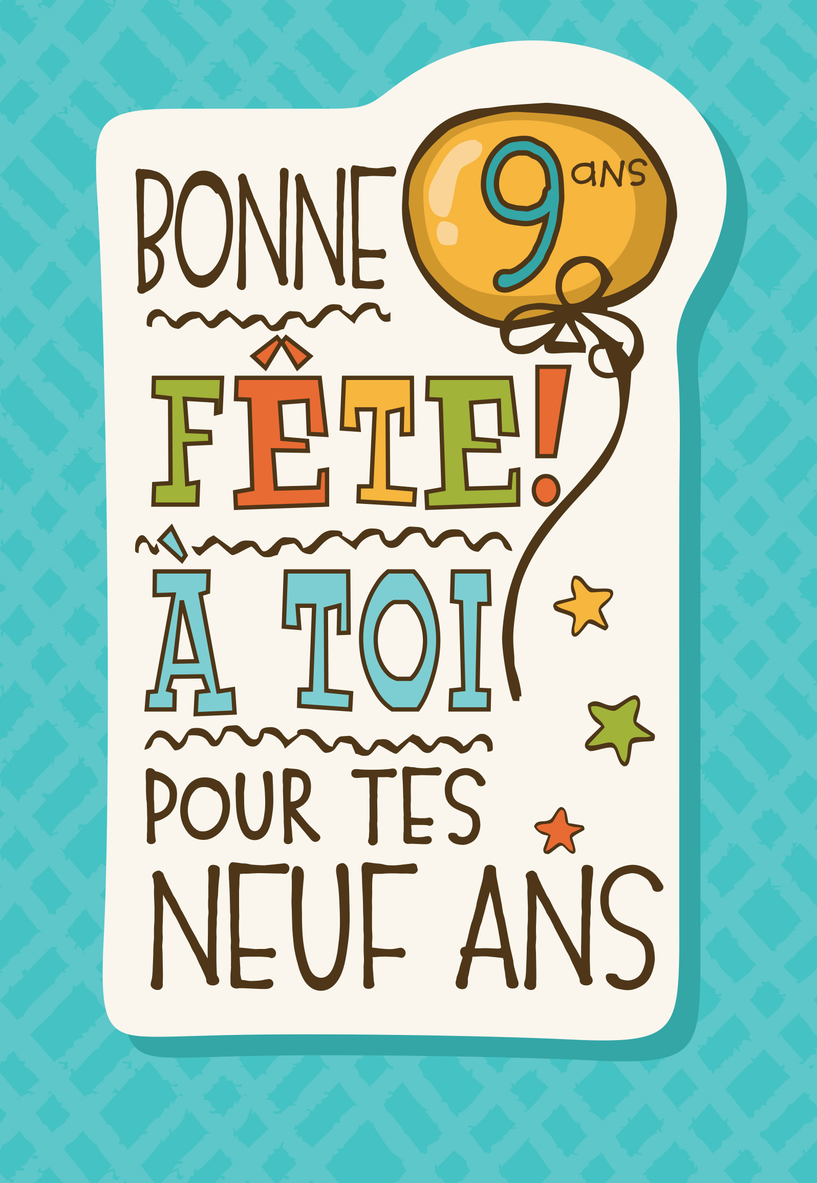 9 ANS - CARTE D'ANNVIERSAIRE - DE MILLBROOK - FÊTES / Cartes de fête 9 ans