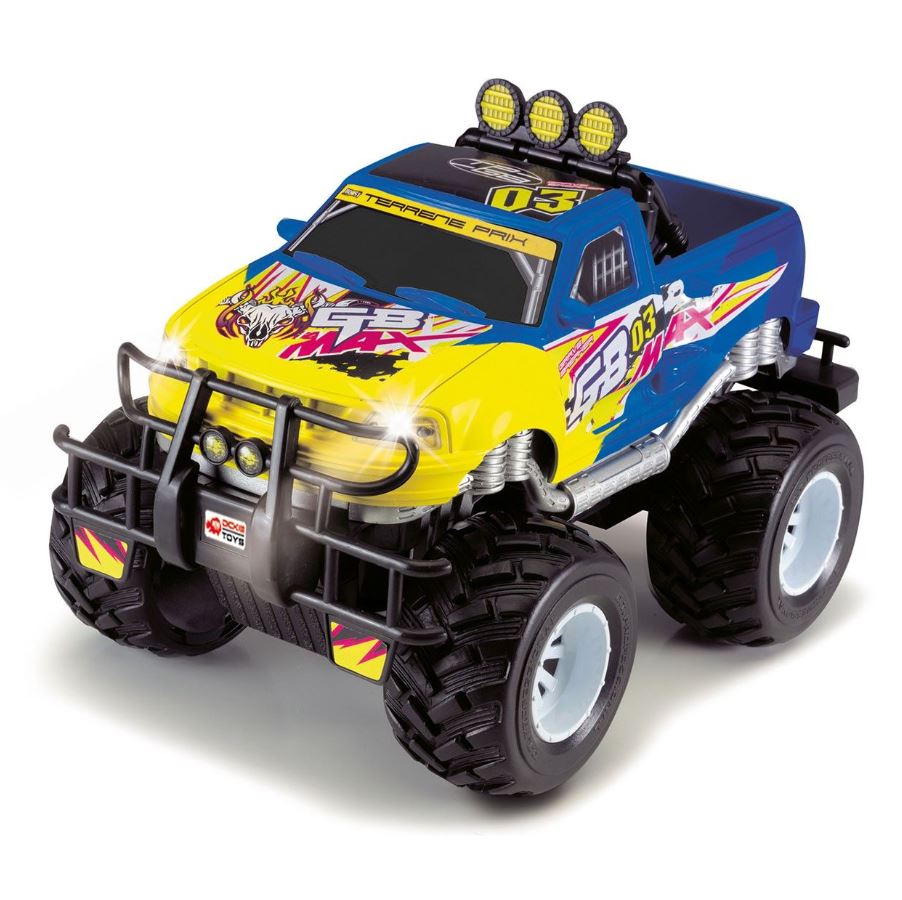 DICKIE - RC PICK UP GRAVE BREACKER BLEU/JAUNE - TÉLÉGUIDÉ / Sur la terre