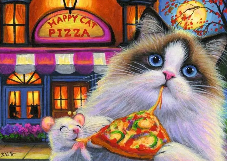 RAVENSBURGER CASSE-TÊTE 35 PIÈCES - HAPPY CAT PIZZA #12004060 - CASSE ...