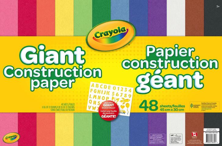 CRAYOLA - PAPIER CONSTRUCTION GÉANT 48 PAGES - BRICOLAGE / Dessin ...