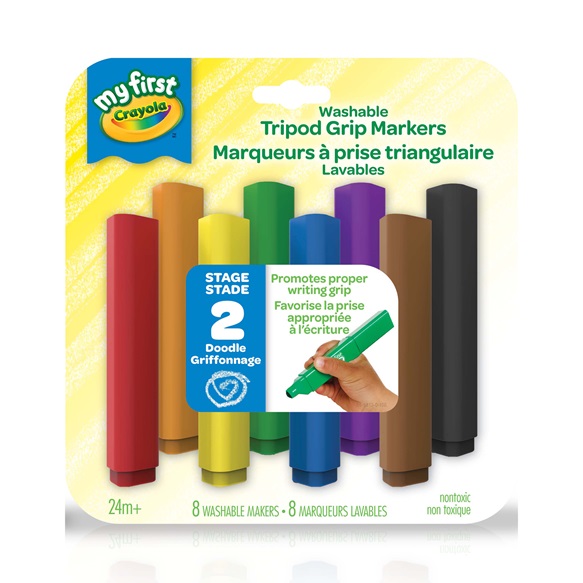 CRAYOLA - 8 MARQUEURS À PRISE TRIANGULAIRE LAVABLES - BRICOLAGE ...
