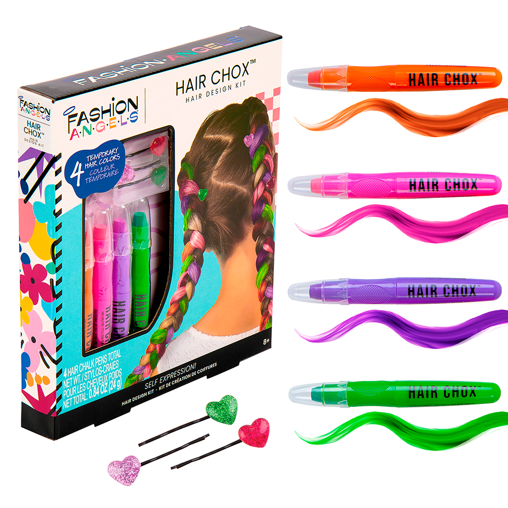FASHION ANGELS - HAIR CHOX - KIT DE CRÉATION DE COIFFURES - PAQUET DE 4 ...