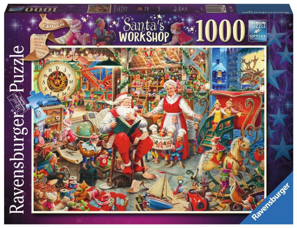 RAVENSBURGER CASSE-TÊTE 1000 PIÈCES - L'ATELIER DU PÈRE NOËL #17300 ...