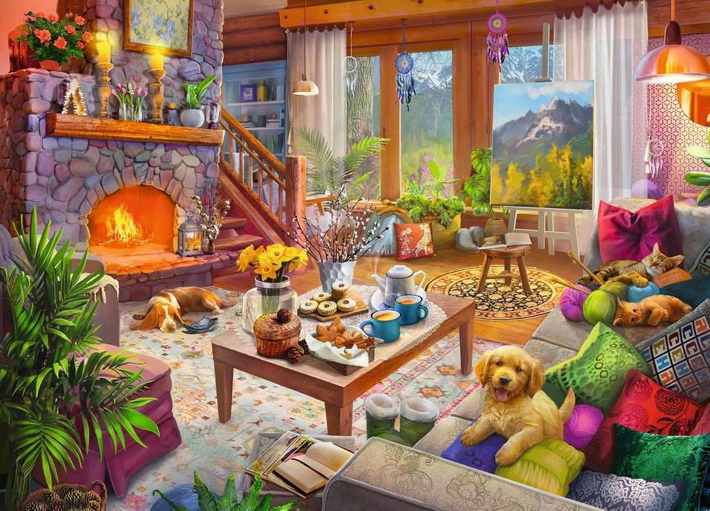 RAVENSBURGER CASSE-TÊTE 1000 PIÈCES - CHALET CHALEUREUX #12000293 ...
