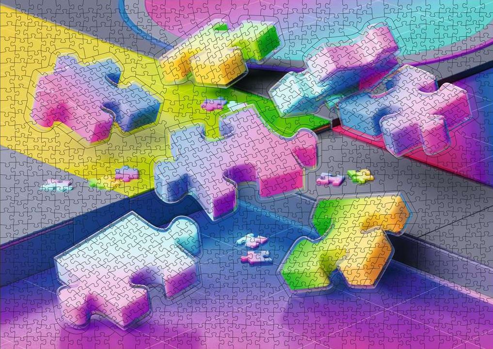 RAVENSBURGER CASSE-TÊTE 1000 PIÈCES - MÉTA-PUZZLE CASCADE DE DÉGRADÉ ...