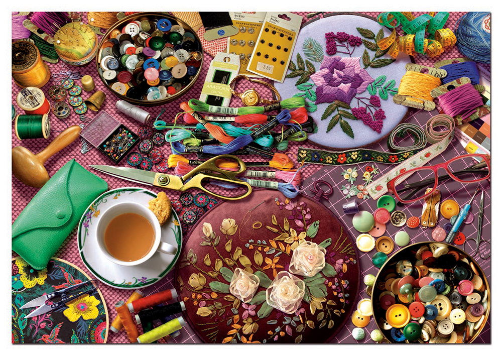 EDUCA CASSE-TÊTE 2000 PIÈCES - LA TABLE DE COUTURE #20263 - CASSE-TÊTES ...