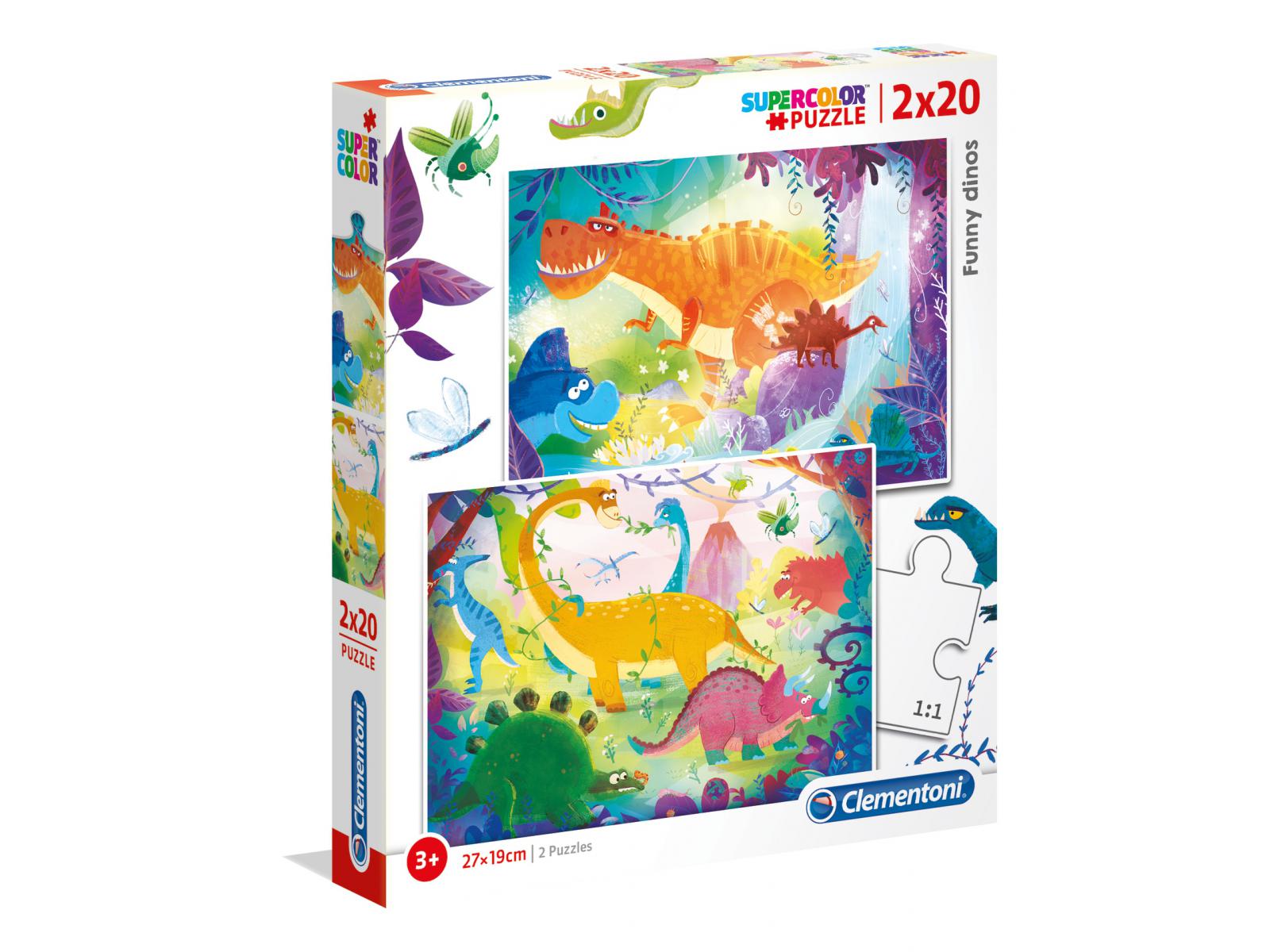 CLÉMENTONI CASSE-TÊTE 2X20 PIÈCES - DINOS RIGOLOS - CASSE-TÊTES / Casse ...