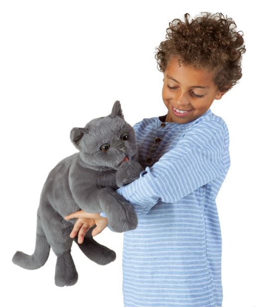 MARIONNETTE CHAT GRIS - PELUCHES / Marionnettes