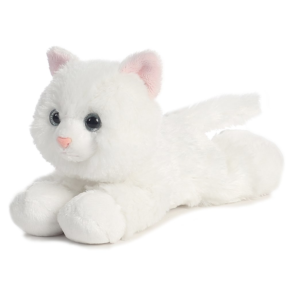 CHAT BLANC 8" - PELUCHES / Peluches régulières