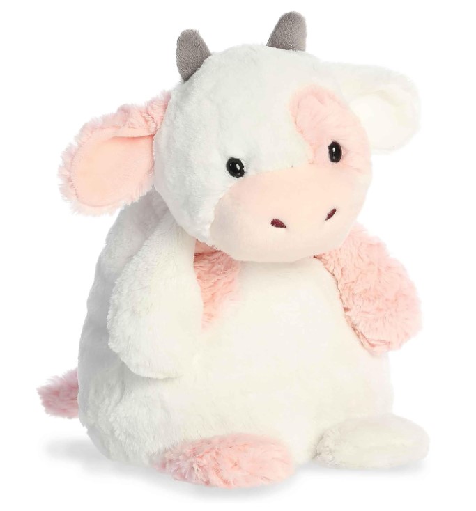 PELUCHE AURORA - HUGGLE PALS - SERENE LA VACHE FRAISE 12,5" - MATÉRIEL ...