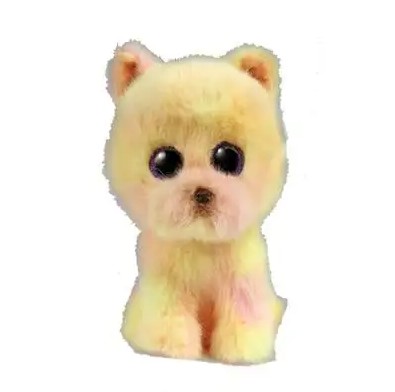 PELUCHE TY BEANIE BABIES PALMER CHIEN POMERANIAN JAUNE PETIT 6 ...