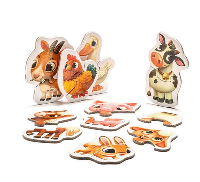 PUZZLIKA CASSE-TÊTE 8 EN 1 - ANIMAUX DE LA FERME #4-14781 - CASSE-TÊTES ...