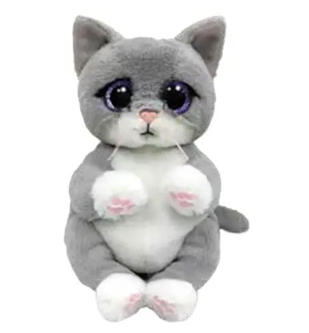 PELUCHE TY BEANIE BELLIES - MORGAN LE CHAT GRIS PETIT 6" - PELUCHES ...