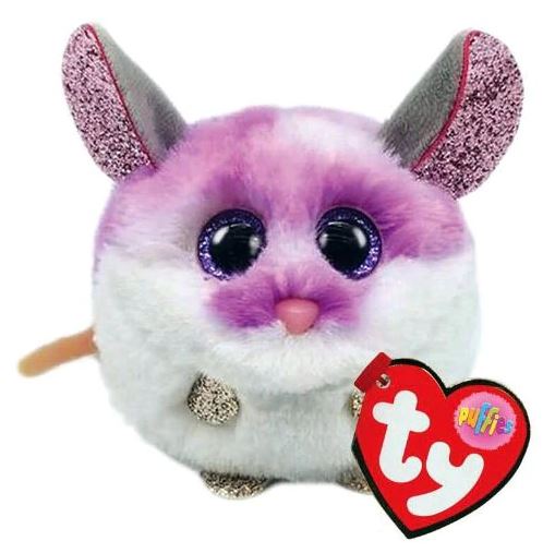 PELUCHE TY BEANIE BALLS - COLBY SOURIS MAUVE PUFFIES 4" - PELUCHES ...