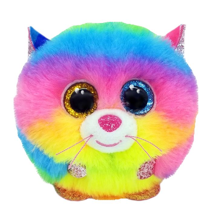 PELUCHE TY BEANIE BALLS - GIZMO LE CHAT ARC-EN-CIEL PUFFIES 4 ...