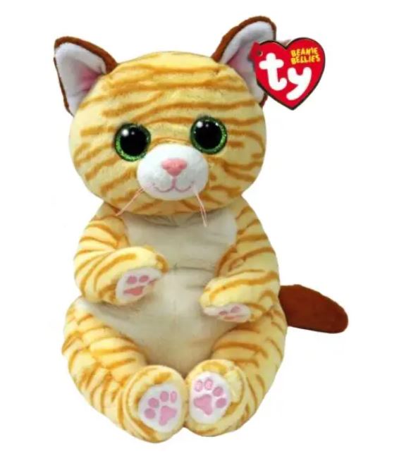 PELUCHE TY BEANIE BELLIES - MANGO LE CHAT ORANGE MÉDIUM 9" - PELUCHES ...