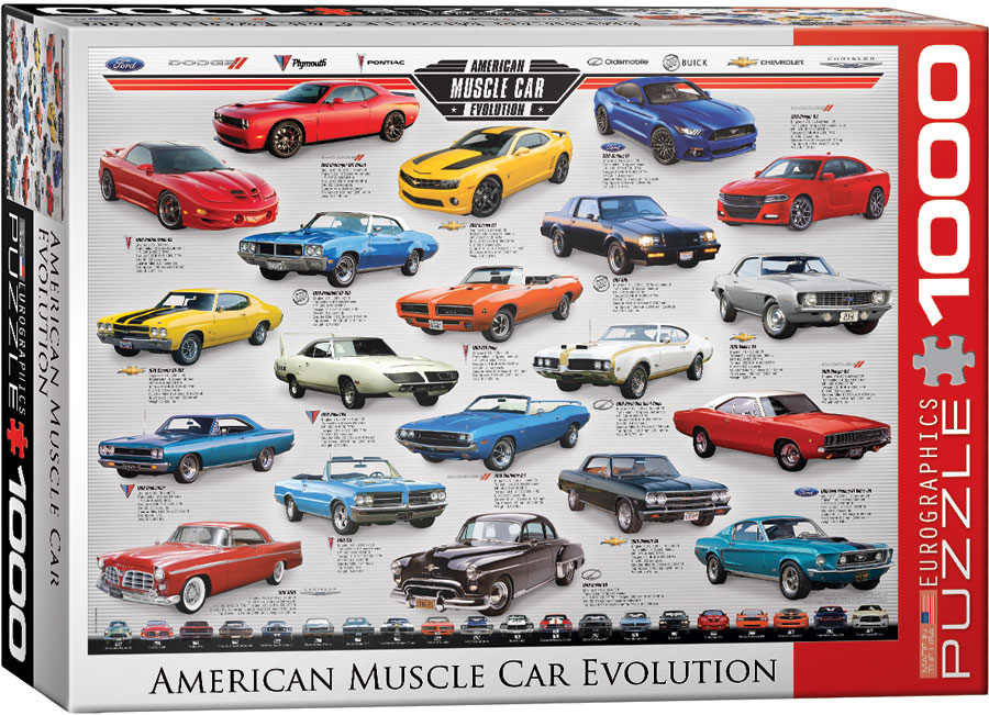 EUROGRAPHICS CASSE-TÊTE 1000 PIÈCES - ÉVOLUTION DU MUSCLE CAR AMÉRICAIN ...