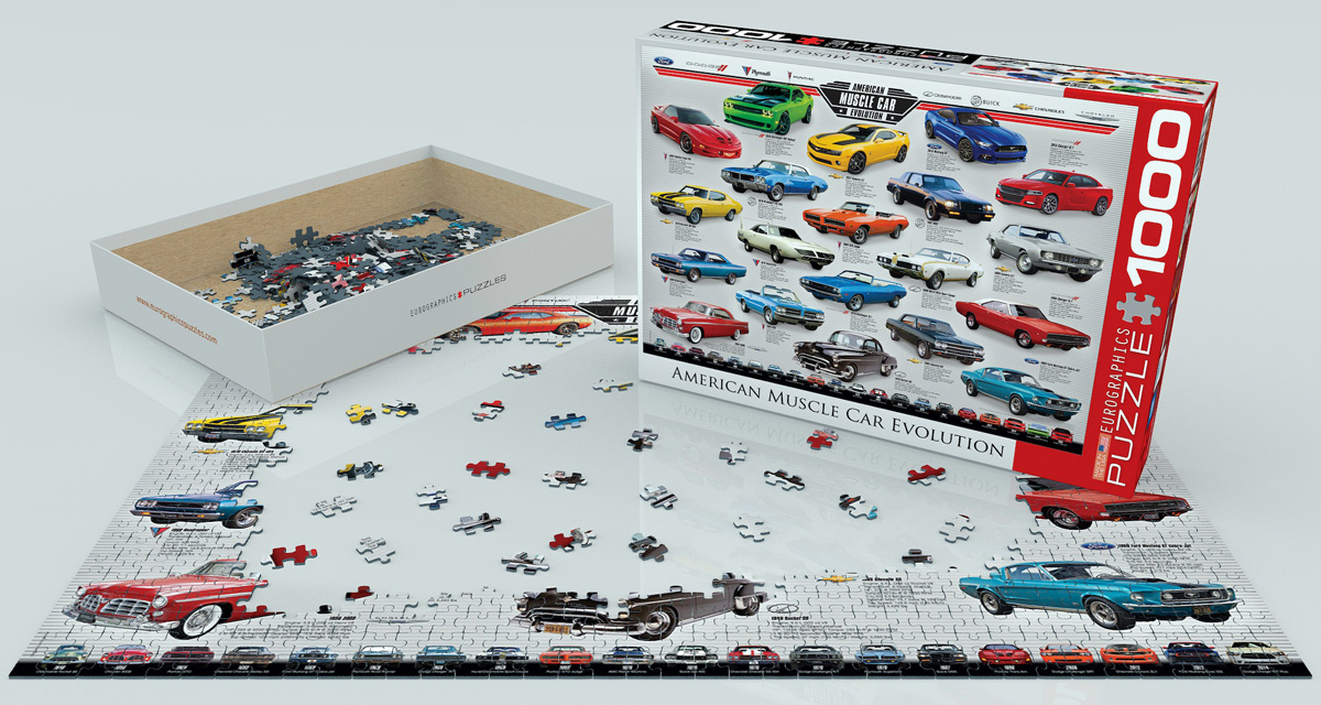 EUROGRAPHICS CASSE-TÊTE 1000 PIÈCES - ÉVOLUTION DU MUSCLE CAR AMÉRICAIN ...