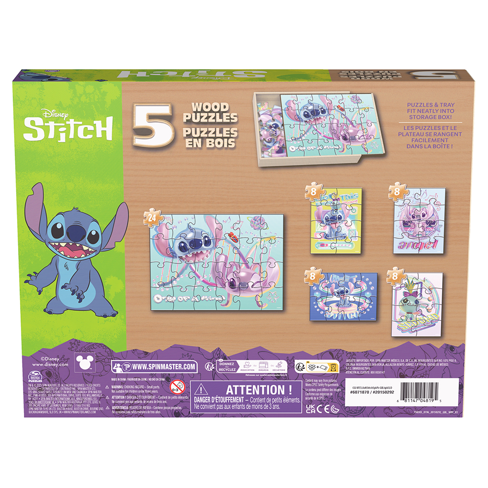 JCÉTÉ25 SPINMASTER CASSE-TÊTE EN BOIS 5 EN 1 - STITCH - CASSE-TÊTES ...