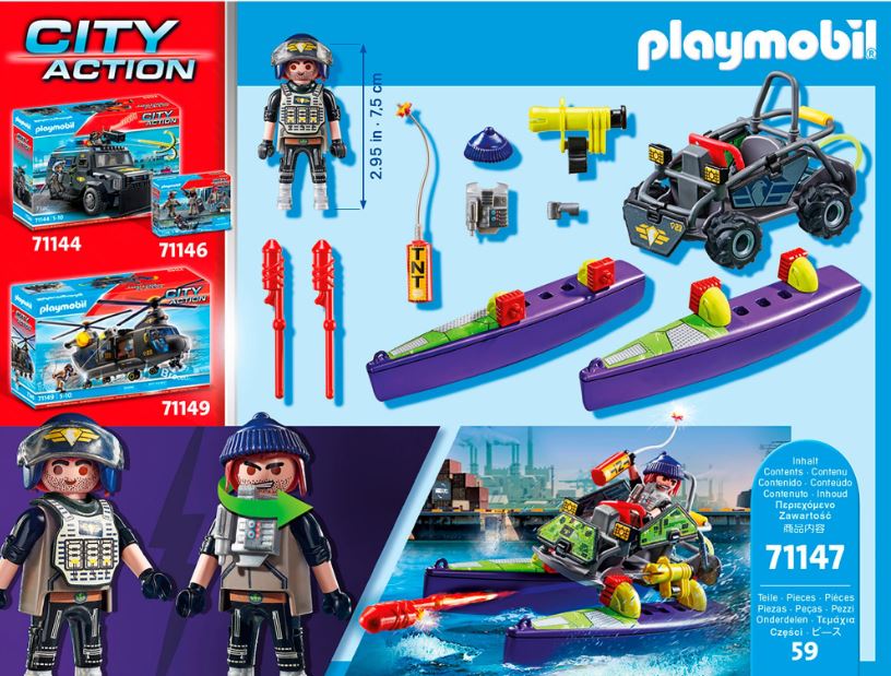 PLAYMOBIL CITY ACTION - QUAD TRANSFORMABLE DE BANDIT #71147 - PLAYMOBIL ...