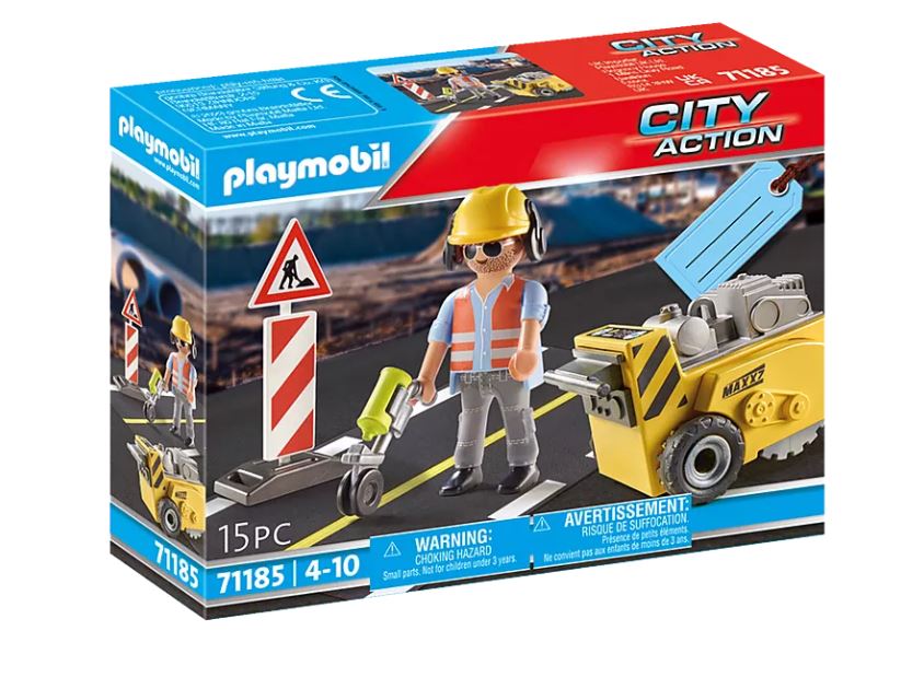 PLAYMOBIL CITY ACTION - ENSEMBLE CADEAU OUVRIER AVEC SCIE DE SOL #71185 ...