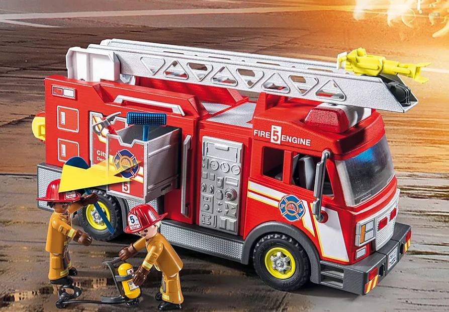 JC25 PLAYMOBIL CITY ACTION - CAMION DE POMPIERS AVEC ECHELLE #71233 ...