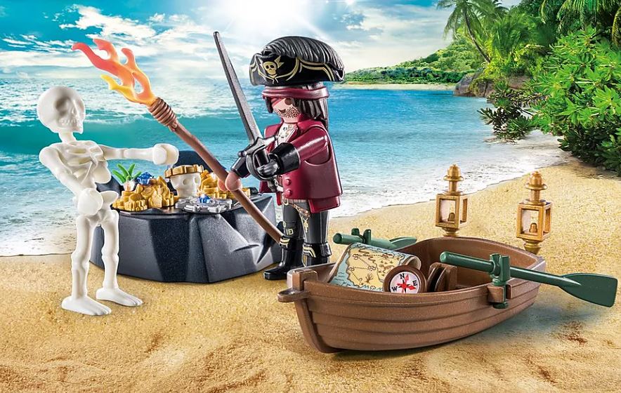 PLAYMOBIL PIRATES - STARTER PACK PIRATE AVEC BARQUE #71254 - PLAYMOBIL ...