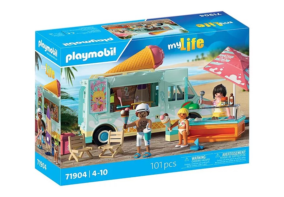 PLAYMOBIL MY LIFE - CAMION VENDEUR DE GLACES ET 3 PERSONNAGES #71904 ...