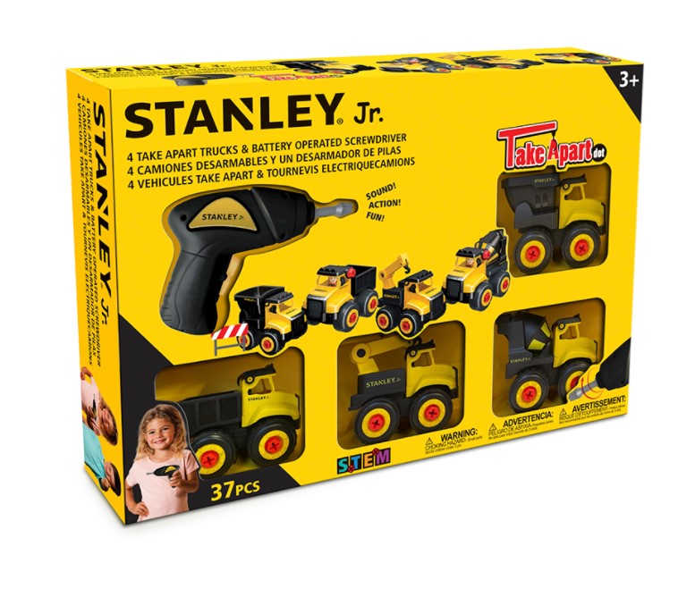 STANLEY JR. - TAKE A PART DOT: COFFRET 4 MINI CAMIONS ET 1 TOURNEVIS ...