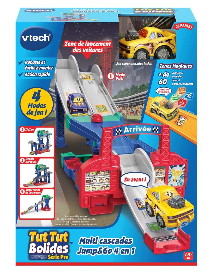 VTECH - TUT TUT BOLIDES MULTI CASCADES JUMP&GO 4 EN 1 - BÉBÉ / V-Tech