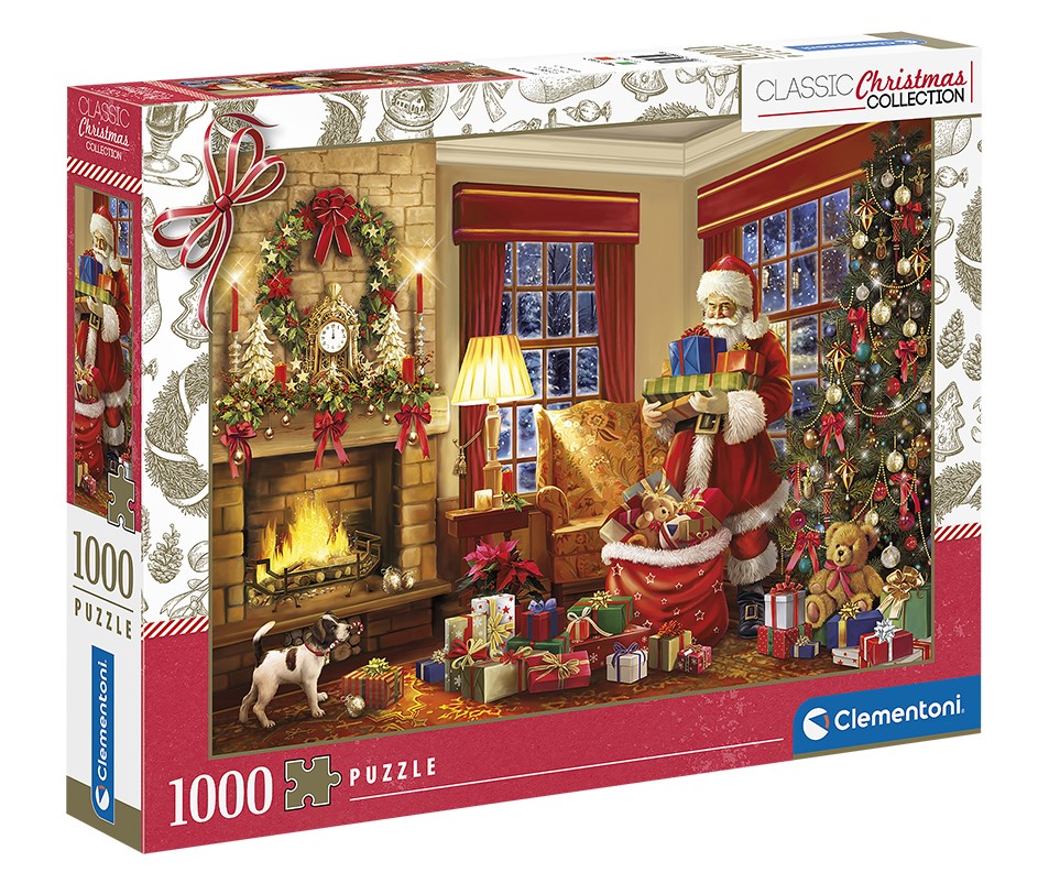 *26 CLEMENTONI CASSE-TÊTE 1000 PIÈCES - LA VISITE DU PÈRE NOËL #81497 ...