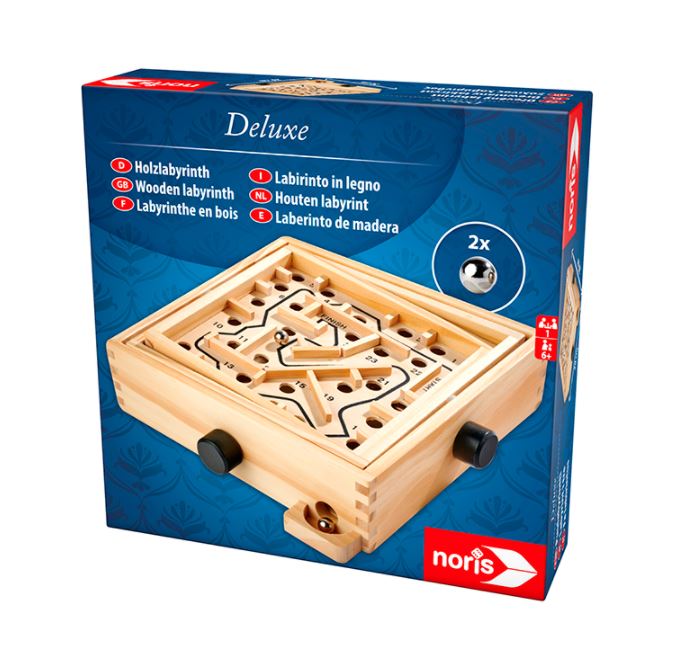 NORIS - JEU DE LABYRINTHE DE LUXE EN BOIS 20X20CM - JEUX DE SOCIÉTÉ ...
