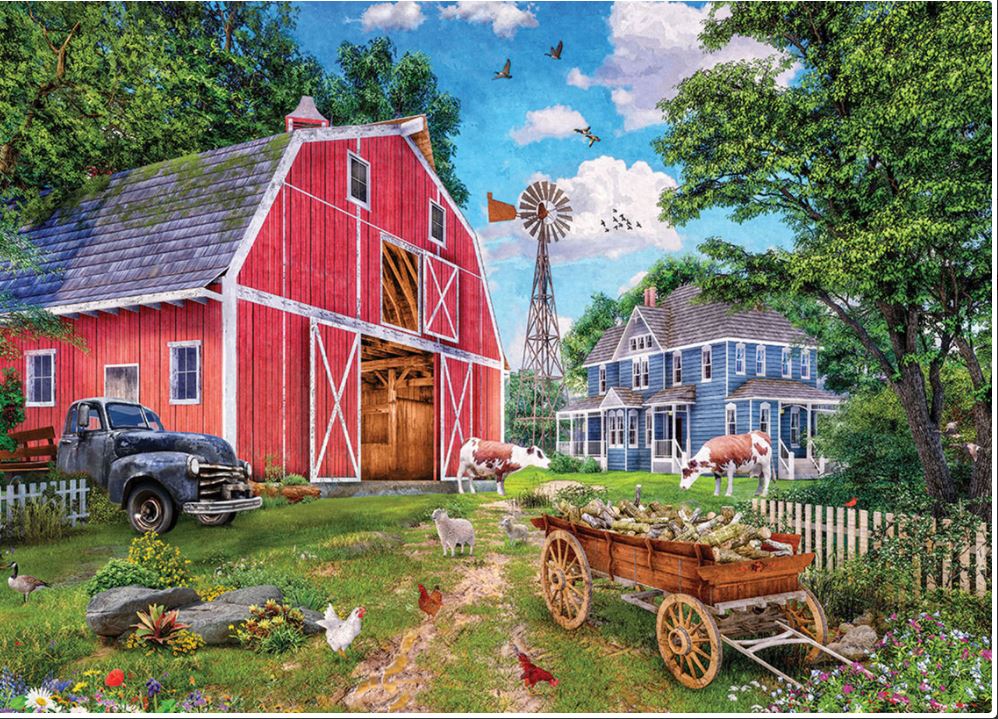 EUROGRAPHICS CASSE-TÊTE 550 PIÈCES - FERME FAMILIALE - BOÎTE SILHOUETTE ...