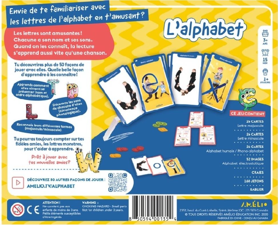 JEU AMÉLIO 50+ FAÇONS DE JOUER AVEC L'ALPHABET - JEUX DE SOCIÉTÉ ...