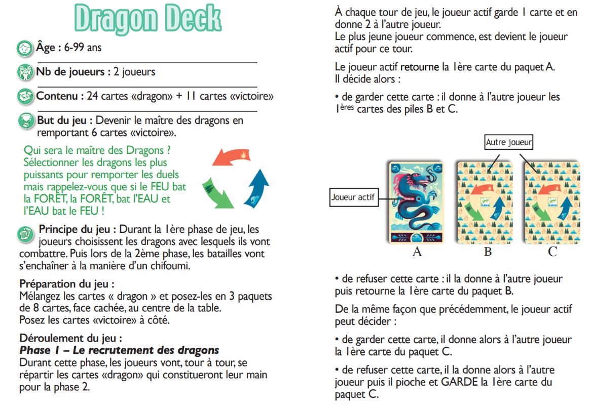 JEU DJECO - DRAGON DECK - JEUX DE SOCIÉTÉ / Enfants (6 à 8 ans)