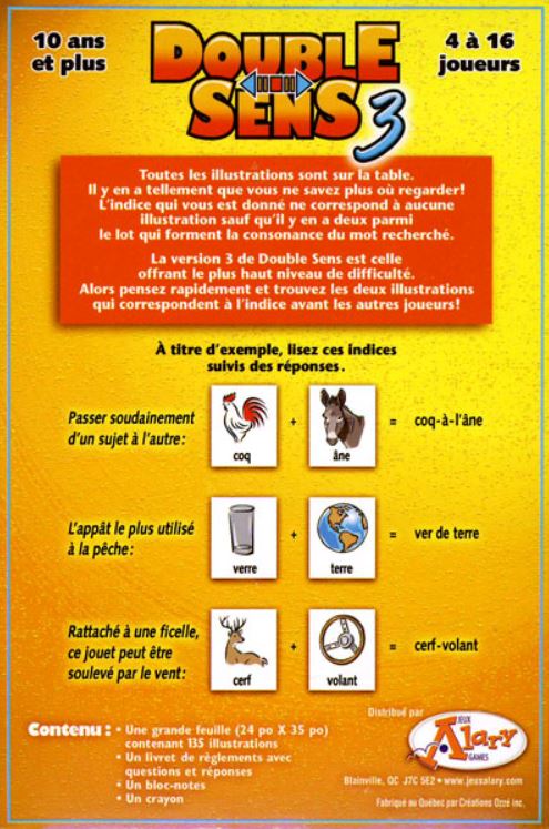 JEU DOUBLE SENS 3 - JEUX DE SOCIÉTÉ / Adultes (général)