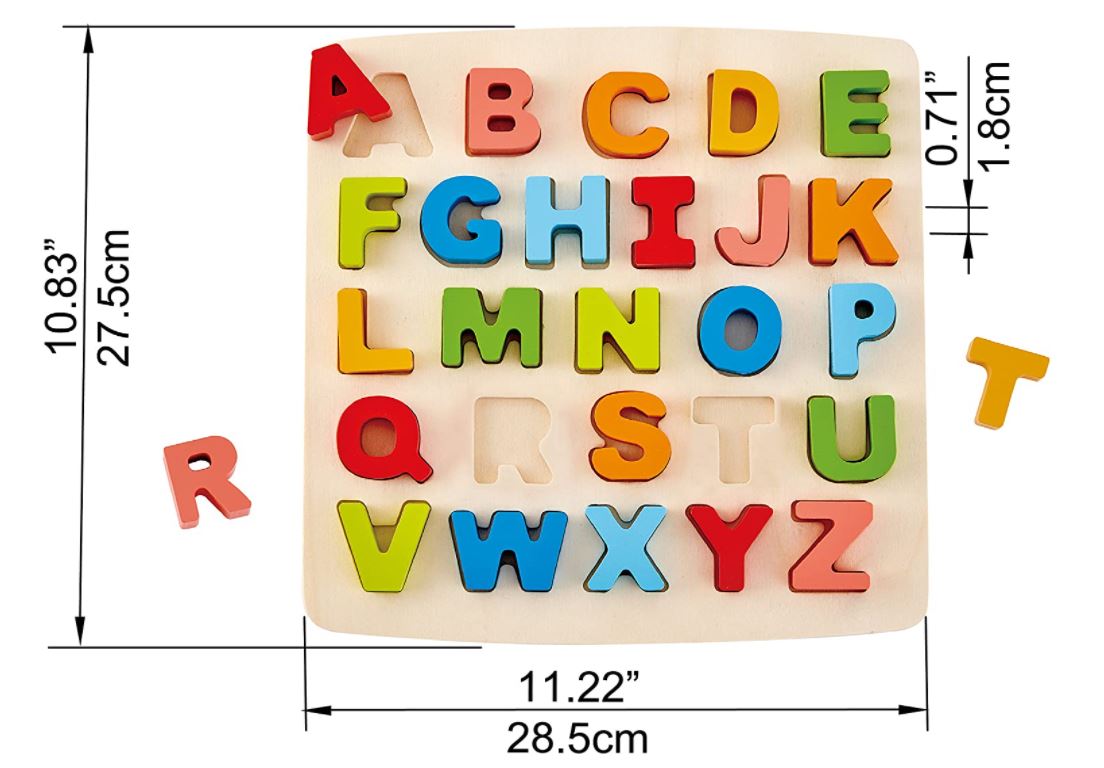 HAPE - CASSE-TÊTE EN BOIS ALPHABET 24 PIÈCES -LETTRES MAJUSCULES ...