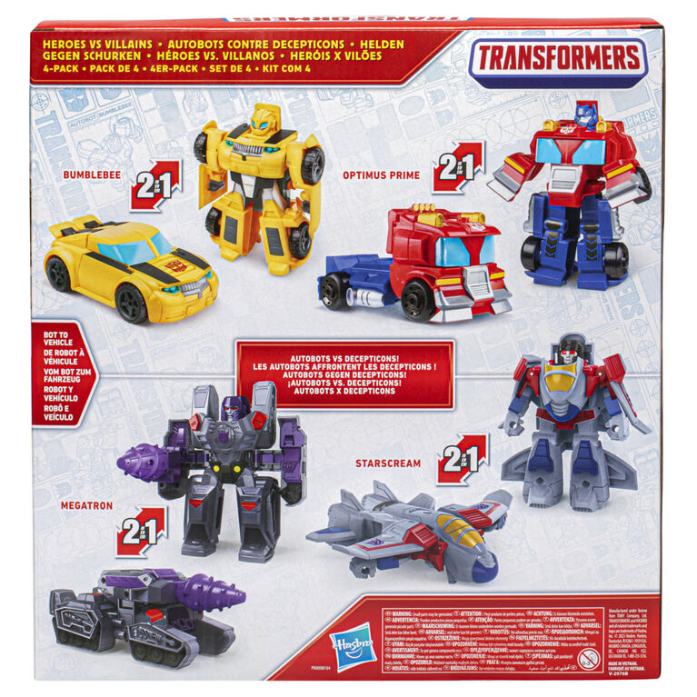 TRANSFORMERS AUTOBOTS CONTRE DECEPTICONS - PACK DE 4 FIGURINES ...