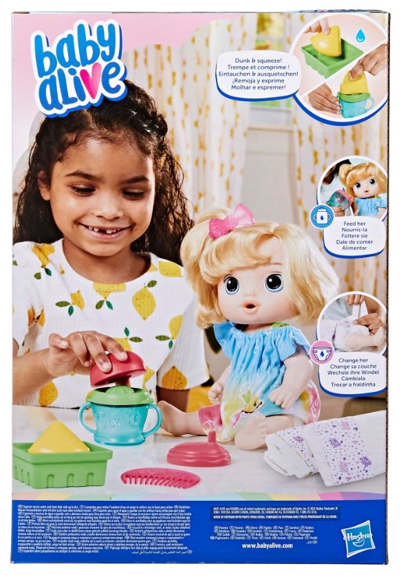 BABY ALIVE - COFFRET POUPÉE BOISSONS FRUITÉES - CHEVEUX BLONDS 30CM ...