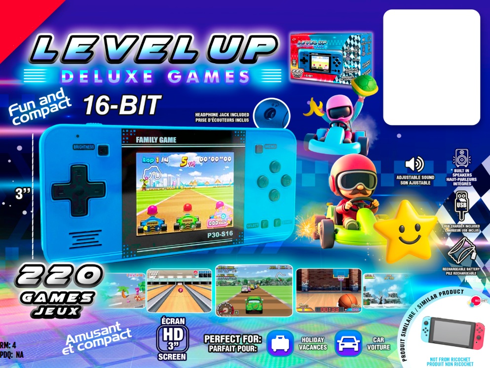 CONSOLE DE JEUX RÉTRO PORTATIVE 16-BIT (ARCADE) - BABIOLES / Divers