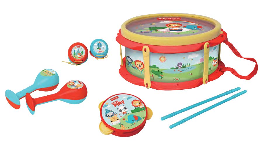 FISHER-PRICE - ENSEMBLE D'INSTRUMENTS DE FANFARE AVEC PERCUSSIONS ...