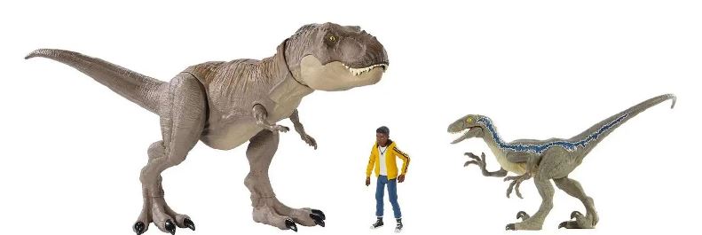 JURASSIC WORLD - DINO ESCAPE TYRANNOSAURUS REX DARIUS ET VELOCIRAPTOR ...