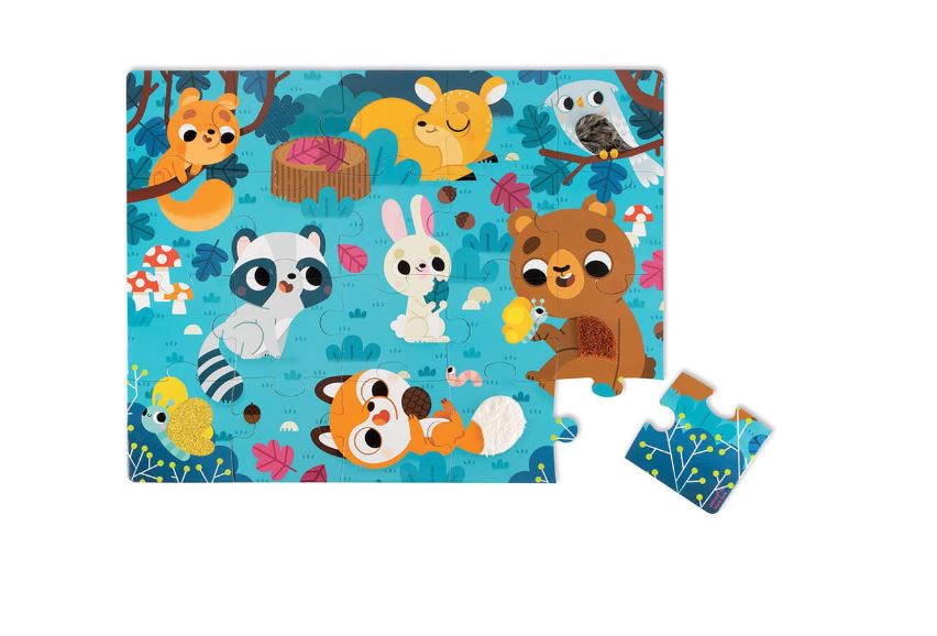 *26 JANOD CASSE-TÊTE 20 PIÈCES TACTILE - LES ANIMAUX DE LA FORÊT # ...