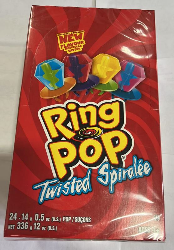 BAGUE RING POP - SUÇON TWISTED SPIRALÉE ASST (BONBONS) - BABIOLES ...