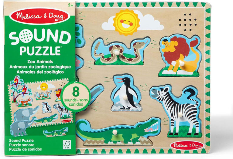 JC25 MELISSA AND DOUG - CASSE-TÊTE 8 PIÈCES ANIMAUX DU ZOO EN BOIS ...