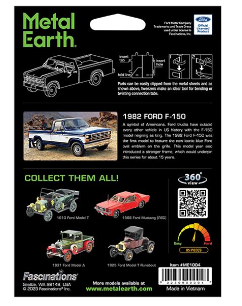 METAL EARTH - PICK-UP 1982 FORD F-150 3 FEUILLES - CONSTRUCTION / Métal ...