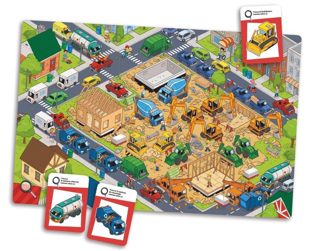 JEU PLACOTE - CHERCHE, TROUVE ET DÉCOUVRE : LES CAMIONS EDJ24 - JEUX DE ...